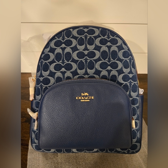 Coach | Bags | Coach Court Backpack In Signature Denim | Poshmark